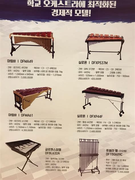 오케스트라 타악기 입시용마림바 취미마림바 Df마림바 실로폰 베이스드럼 차임벨 글로켄슈필 팀파니 가격 Sabian 심벌즈 Tycoon 카혼 악기구입 심로악기 네이버 블로그