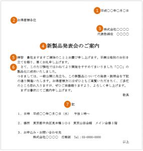 新製品発表会の案内状の書き方文例テンプレートつき