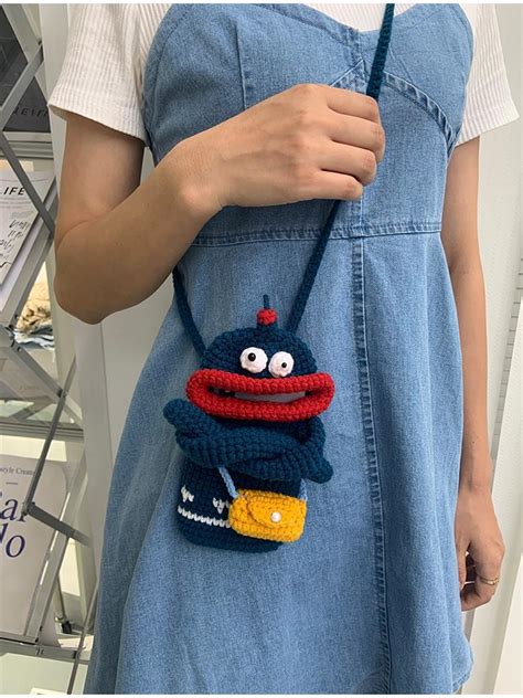 香肠嘴手机包diy手工编织包包毛线材料包成品手机袋斜挎包送女友 阿里巴巴