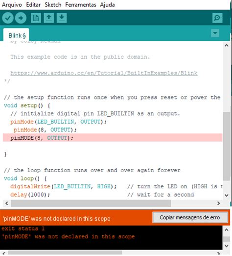 Programa Arduino Não Reconhece Pinmode