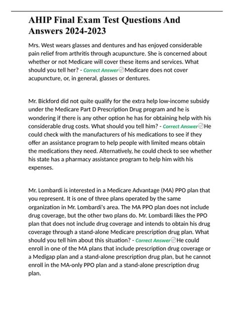 Ahip Final Exam Test Questions And Answers Ahip Fin L Exatet Question And Ansers 2024 20