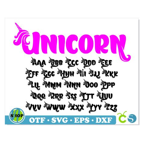 Unicorn Font With Tails Unicorn Font Svg Cricut Unicorn F Inspire Uplift
