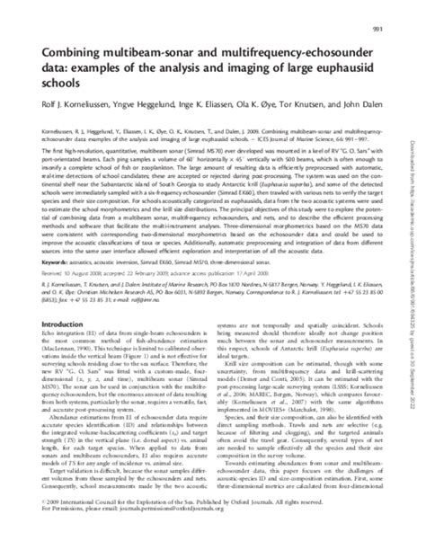 Pdf Combining Multibeam Sonar And Multifrequency Echosounder Data