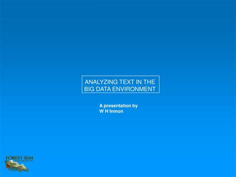 Ppt A Presentation By W H Inmon Powerpoint Presentation Free Download Id 835161