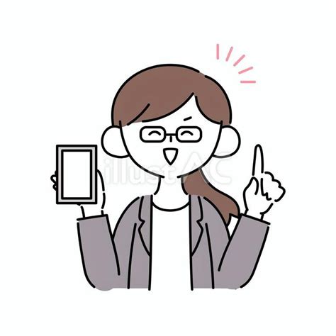 スマホを持つスーツの女性のイラストイラスト No 25245588｜無料イラスト・フリー素材なら「イラストac」