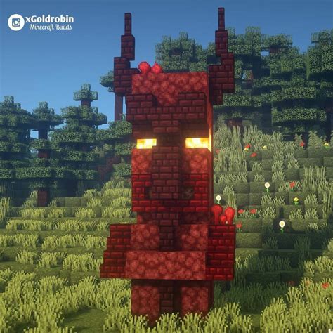 Minecraft Villager Devil Statue In 2025 Minecraft Statues Minecraft