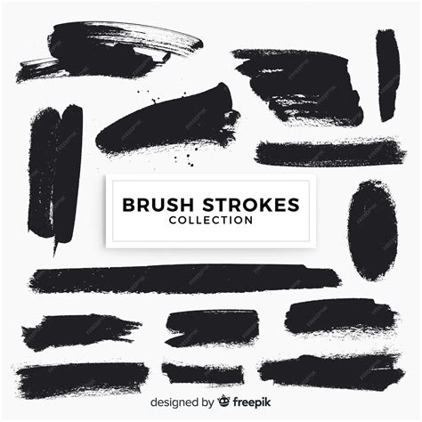 브러쉬 스트로크 팩 무료 벡터