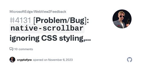 Problembug `native Scrollbar` Ignoring Css Styling Causing