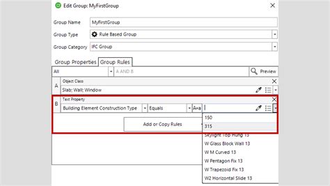 create rule based groups simplebim support