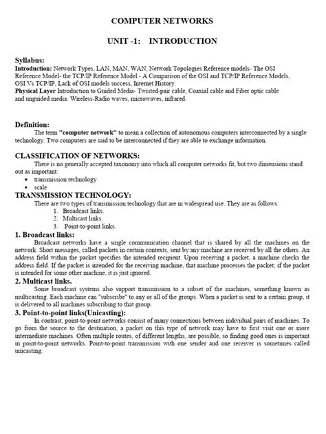 Cn R20 Unit 1 Ref 2 Pdf Network Topology Computer Network