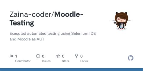 github zaina coder moodle testing executed automated testing using