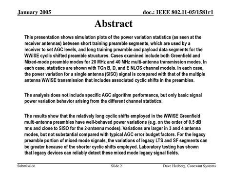 power variations with wwise cyclic preamble structures ppt download