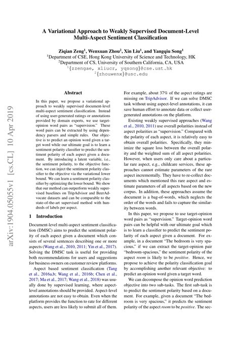Pdf A Variational Approach To Weakly Supervised Document Level Multi