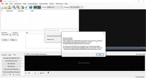 Download Tesseract 500 Failed Error · Issue 6371 · Subtitleedit