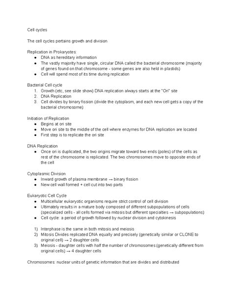 Cell Cycles Growth Division And Dna Replication In Prokaryotes And