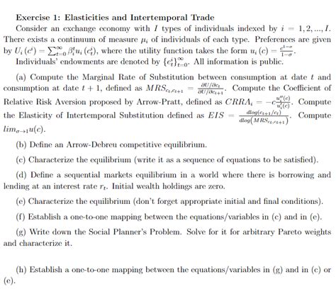solved exercise 1 elasticities and intertemporal trade