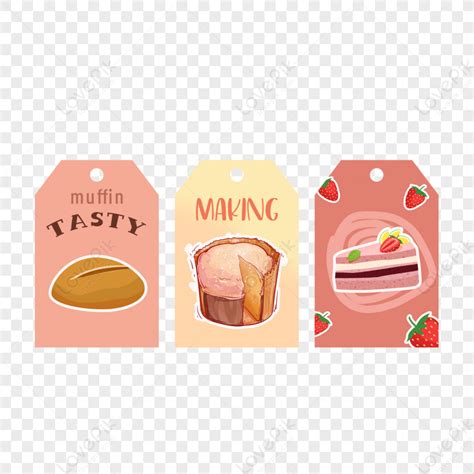 핑크 만화 일러스트 빵 케이크 프로 모션 레이블프로모션상표 Png 일러스트 무료 다운로드 Lovepik