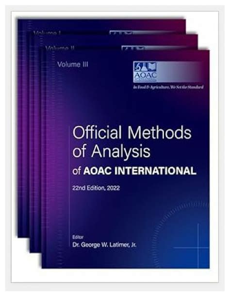 Free Pdf Official Methods Of Analysis Of Aoac International 3 Volume Set The Official Methods