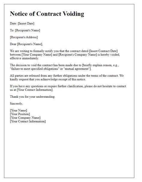Letter Template For Contract Rescission Notice Free Samples In PDF Letterin