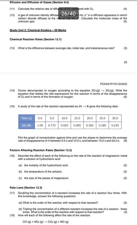 Solved Effusion And Diffusion Of Gases Section Chegg