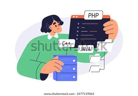 Coding Programming Back End Development Concept Software Stock Vector Royalty Free 2477119063