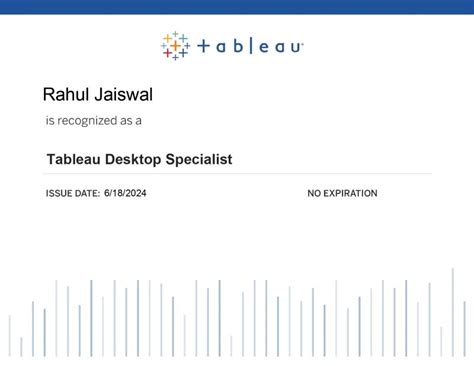 rahul jaiswal on linkedin tableau datavisualization certification dataanalytics