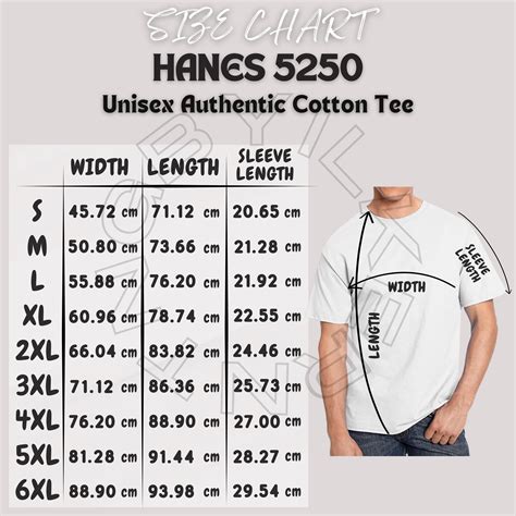 Hanes Shirt Size Chart