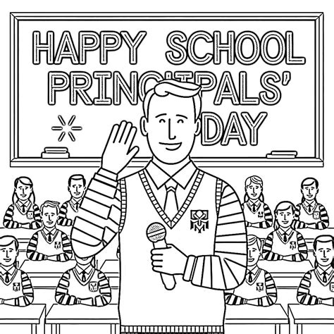 Principal School Clipart Drawing Office Coloring Principals Clip Pages