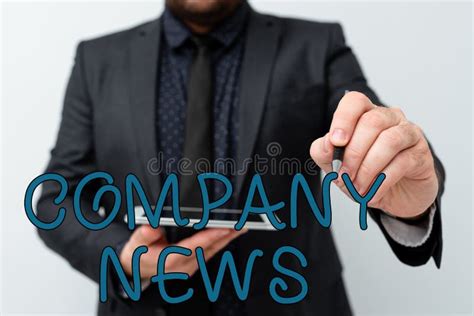 Writing Displaying Text Company News Word Written On Latest Information And Happening On A