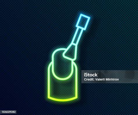 검은 색 배경에 고립 된 빛나는 네일 매니큐어 아이콘 벡터 손톱에 대한 스톡 벡터 아트 및 기타 이미지 손톱 형광색의 0명 Istock