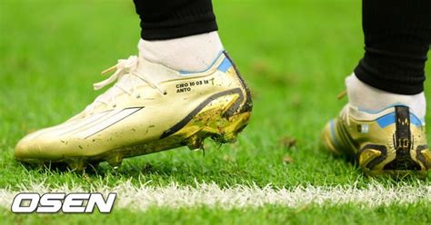 [사진]빛나는 메시의 황금 축구화