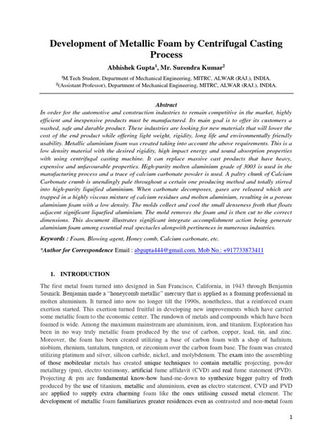 Abhishek Gupta Research Paper Pdf Porosity Density