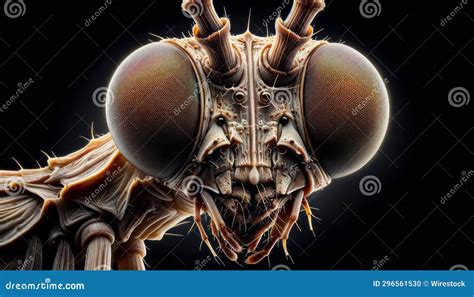 An Ai Illustration Of A Bug With Big Antennae And Large Eyes On Black Background Stock