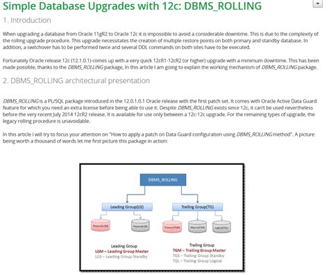 Simple Database Upgrades With 12c Dbmsrolling Oracle Ckpt
