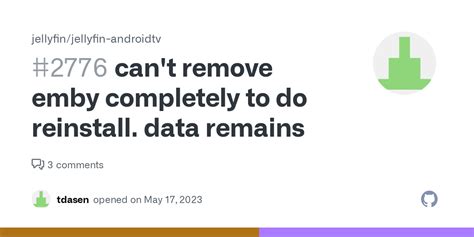 Cant Remove Emby Completely To Do Reinstall Data Remains · Issue