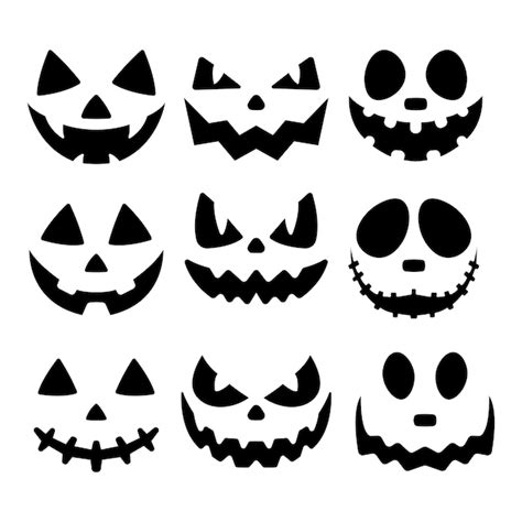 Halloween Pumpkin Face Vector Illustration Premium Vector