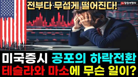힐링여행자 미국 주식 브리핑 미국 증시 공포의 하락전환 전부다 무섭게 떨어진다 트럼프 돈 받고 바로 머스크 뒤통수를 마이크로소프트 전 세계 It 대란 사고낸 이유는