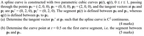 solved a spline curve is constructed with two parametric