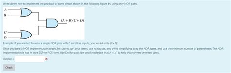Solved Write Down How To Implement The Product Of Sums Chegg