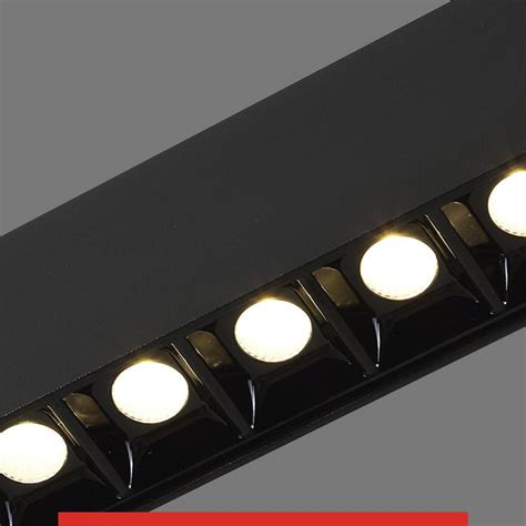 انارة خطية لينير لايت معلقة ضد التوهج مع اضاءة منتشرة اسود