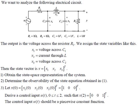 Solved We Want To Analyze The Following Electrical Circuit R Chegg Com