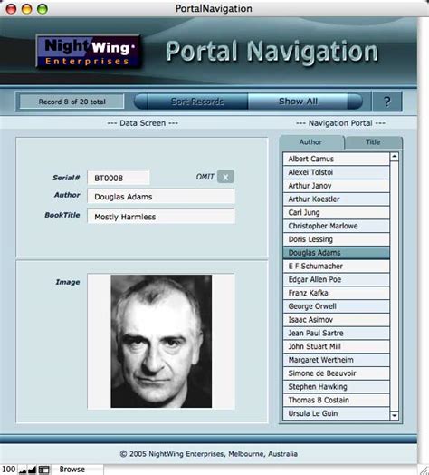 NightWing Enterprises Portal Sidebar Navigation For FileMaker Pro