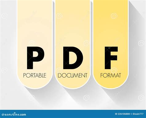 pdf portable document format acronym technology concept background