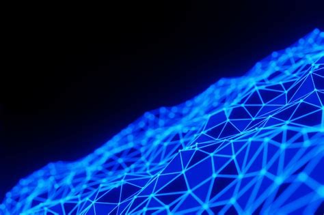 Premium Photo Abstract Blue Plexus Glowing Waving Line Dots Connect