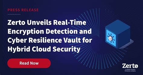 Zerto Unveils Real Time Encryption Detection Zerto Zerto Acquired By Hewlett Packard