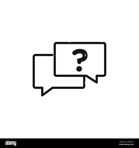 Comment Question Icon Logo Sign Vector Outline In Black And White Color