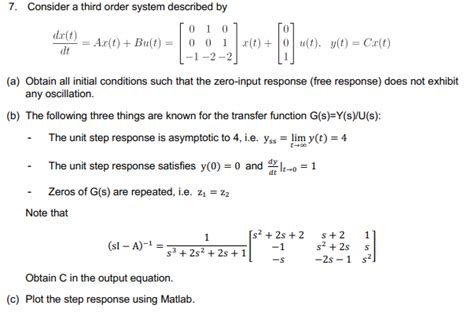 Consider A Third Order System Described Bya ﻿obtain