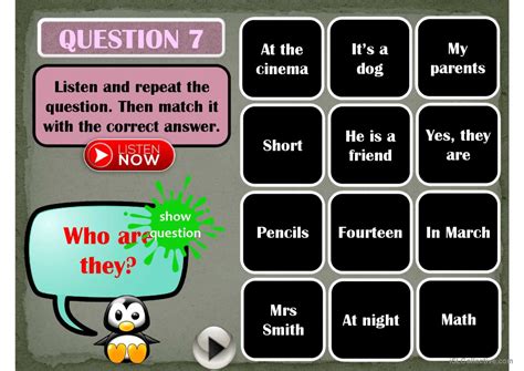 QUESTIONS ANSWERS A Matching Gam English ESL Powerpoints