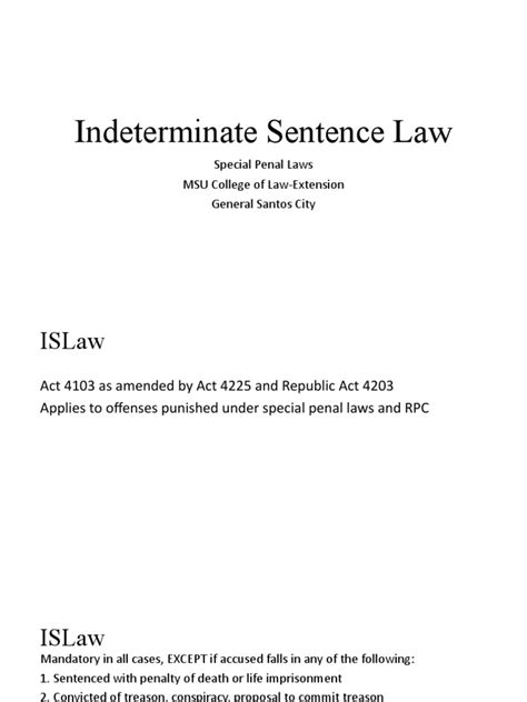 Indeterminate Sentence Law Pdf Treason Sentence Law