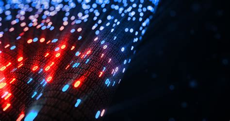 Hacking Red And Blue Digital Binary Code Matrix 01 Background Hacker